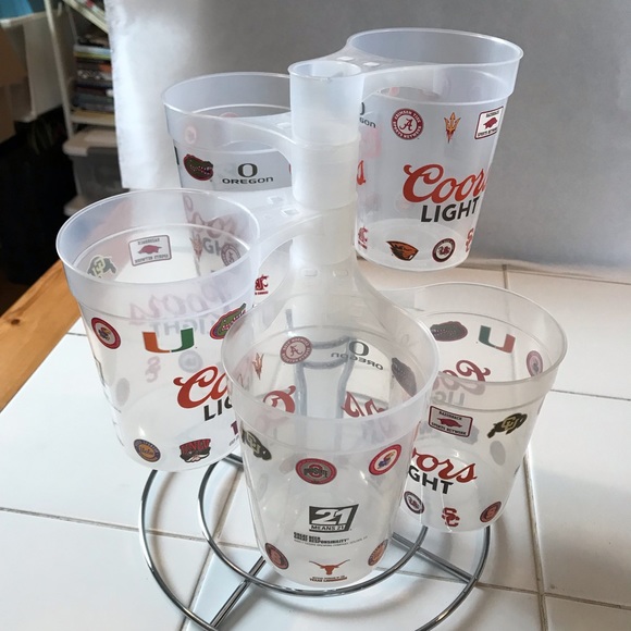 Dining | 5 Coors Light Pint Draught Tower Plastic Cups With Metal ...